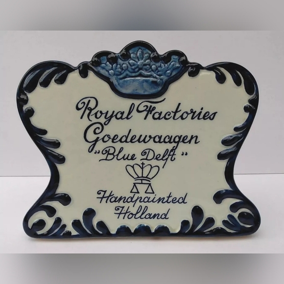 Blue Delft | Art | Vintage Blue Delft Ceramic Store Counter Advertising ...